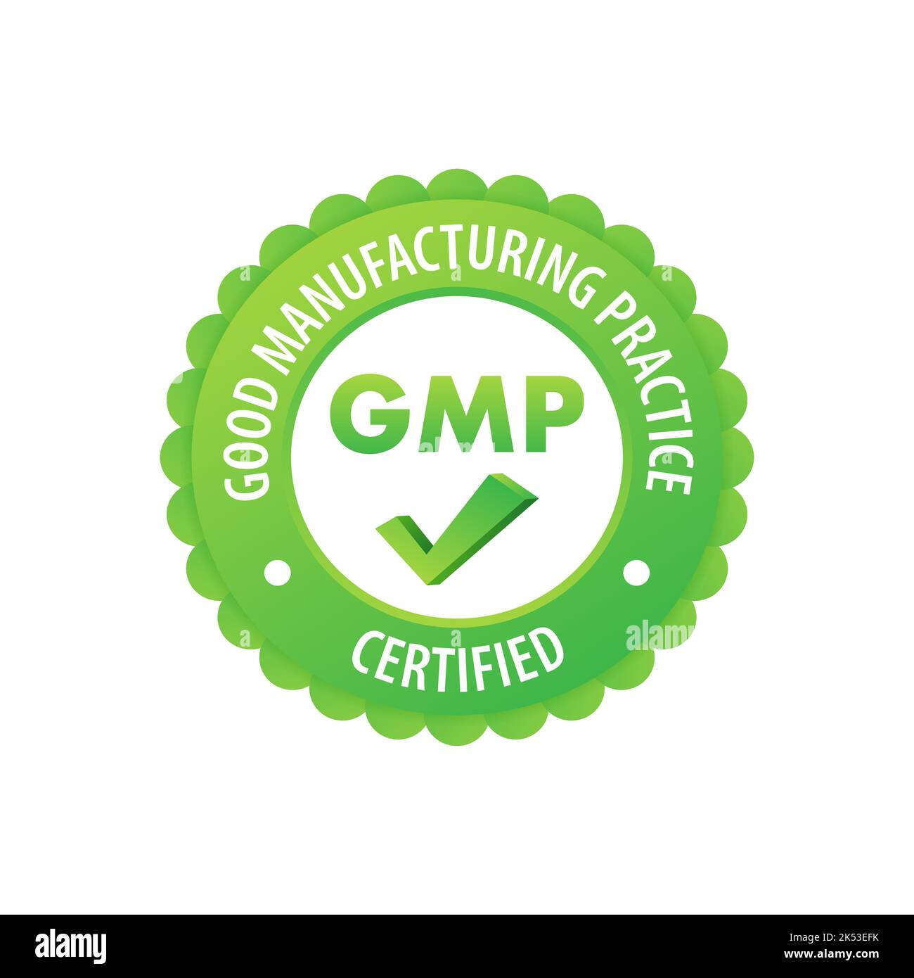 GMP - Good Manufacturing Practice certified round stamp, label. Vector illustration Stock Vector ...