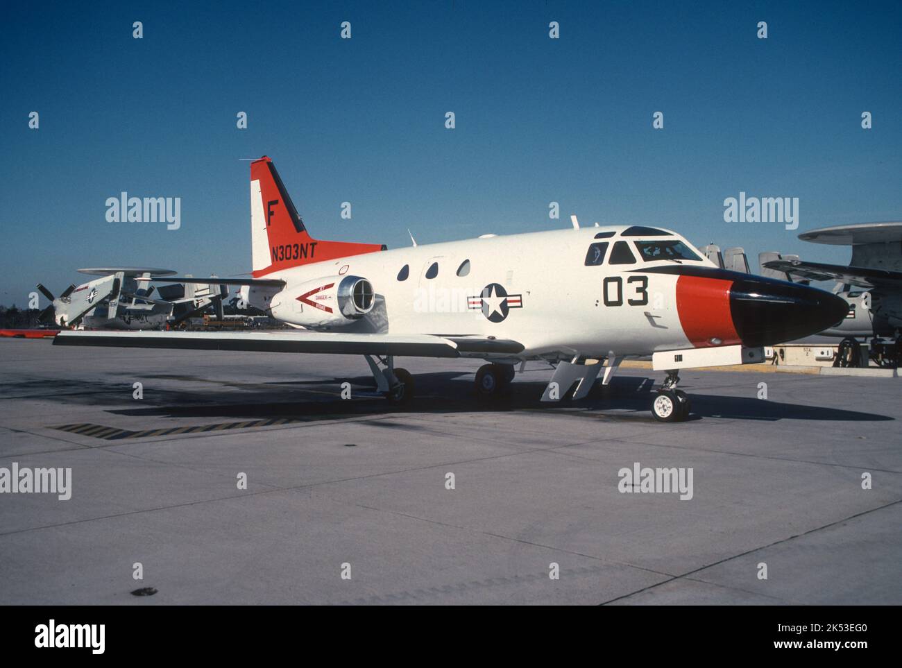 Rockwell T-39 Sabreliner on the flightline at NAS Miramar in San Diego ...