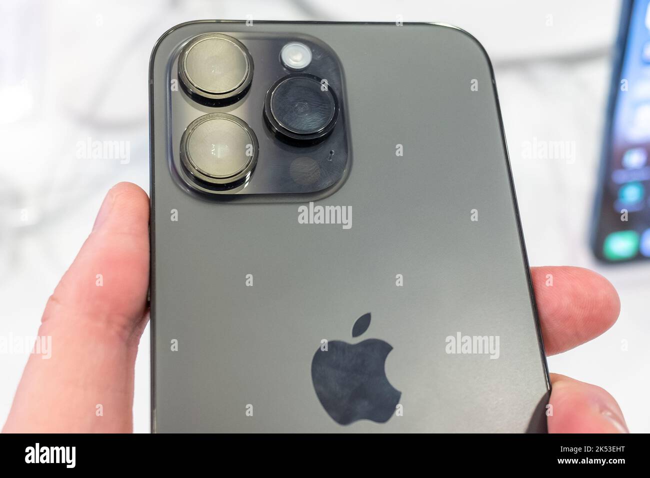 October 5, 2022, Moscow, Russia. The new Apple iPhone 14 Pro Max ...