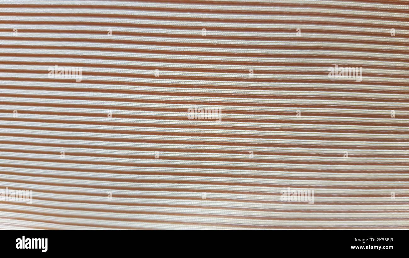 Beige cotton fabric with stripes on wavy background close up Stock ...