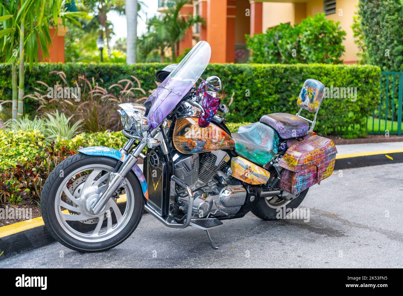 Motorcycle with Christian messages, Florida, USA Stock Photo - Alamy