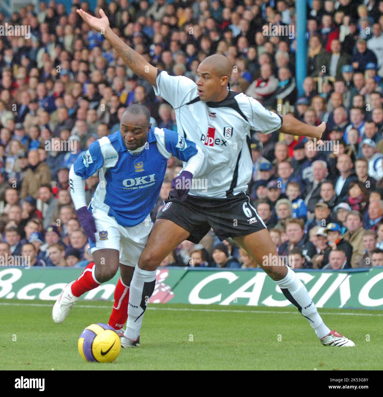 PORTSMOUTH V FULHAM LUA LUA GOES PAT ZAC KNIGHT PIC MIKE WALKER, 2006 ...
