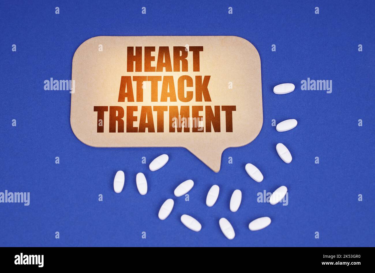 Medical concept. On the blue surface of the tablet and a cardboard ...