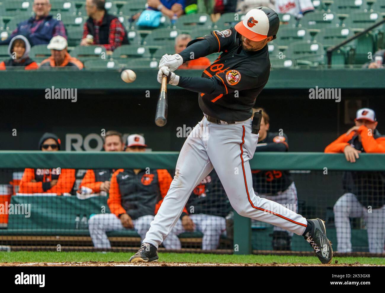 BALTIMORE, MD - OCTOBER 05: Baltimore Orioles designated hitter Terrin ...