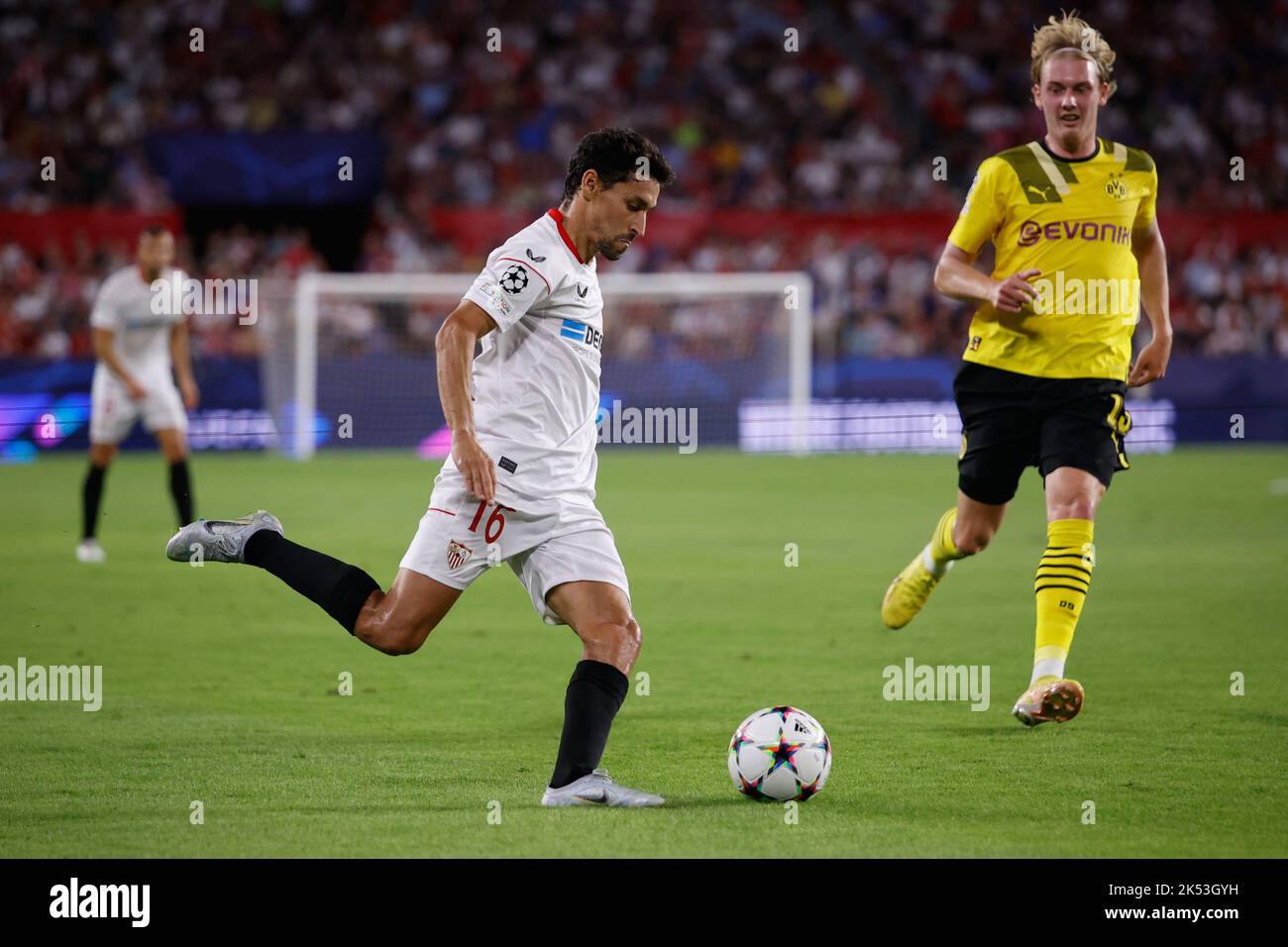 Seville, Spain. 05th Oct, 2022. Jesus Navas (16) of Sevilla FC seen ...