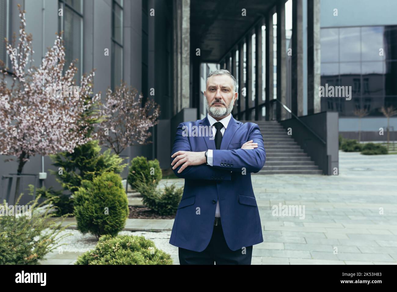 Portrait of senior handsome man, a businessman, a judge, a lawyer ...