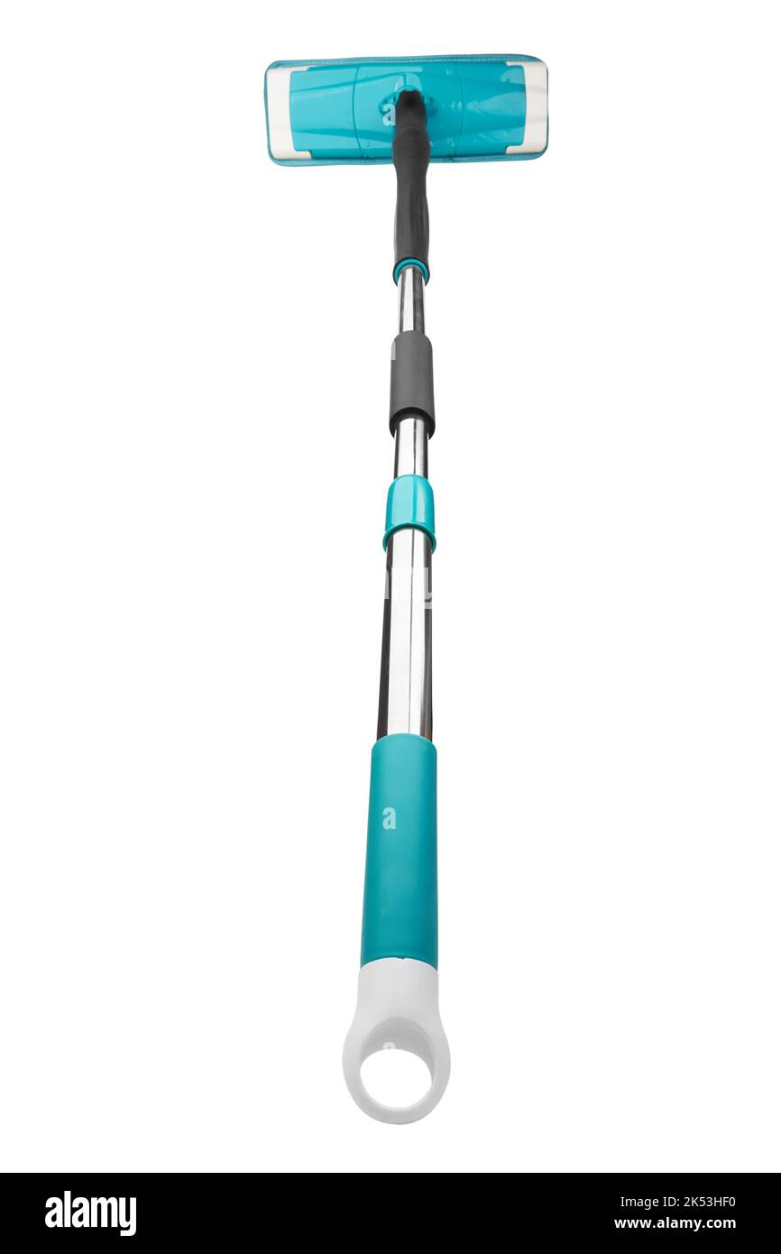 Blue plastic mop isolated on white background Stock Photo - Alamy