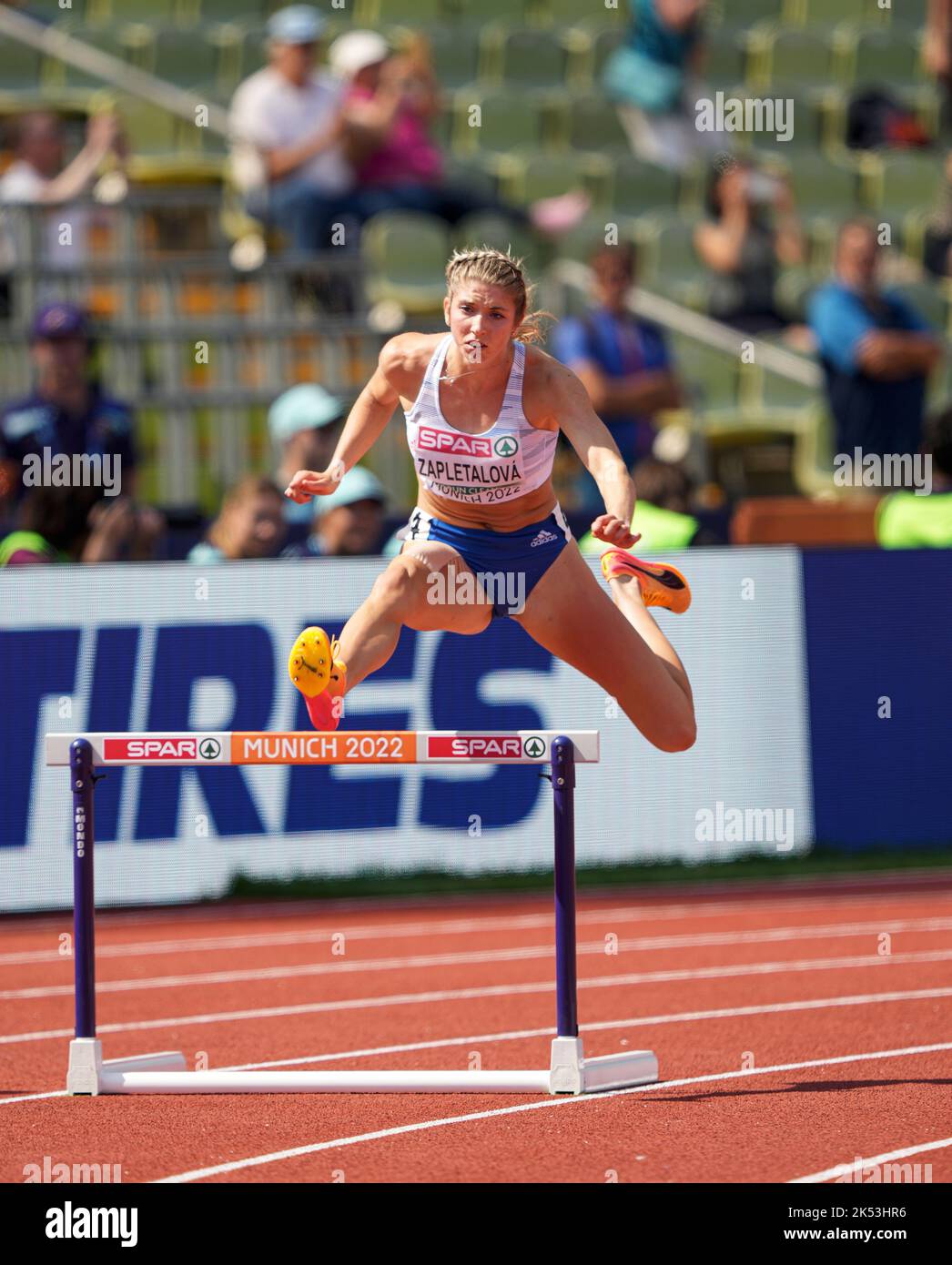 Emma Zapletalová participating in the 400 meters hurdles of the ...
