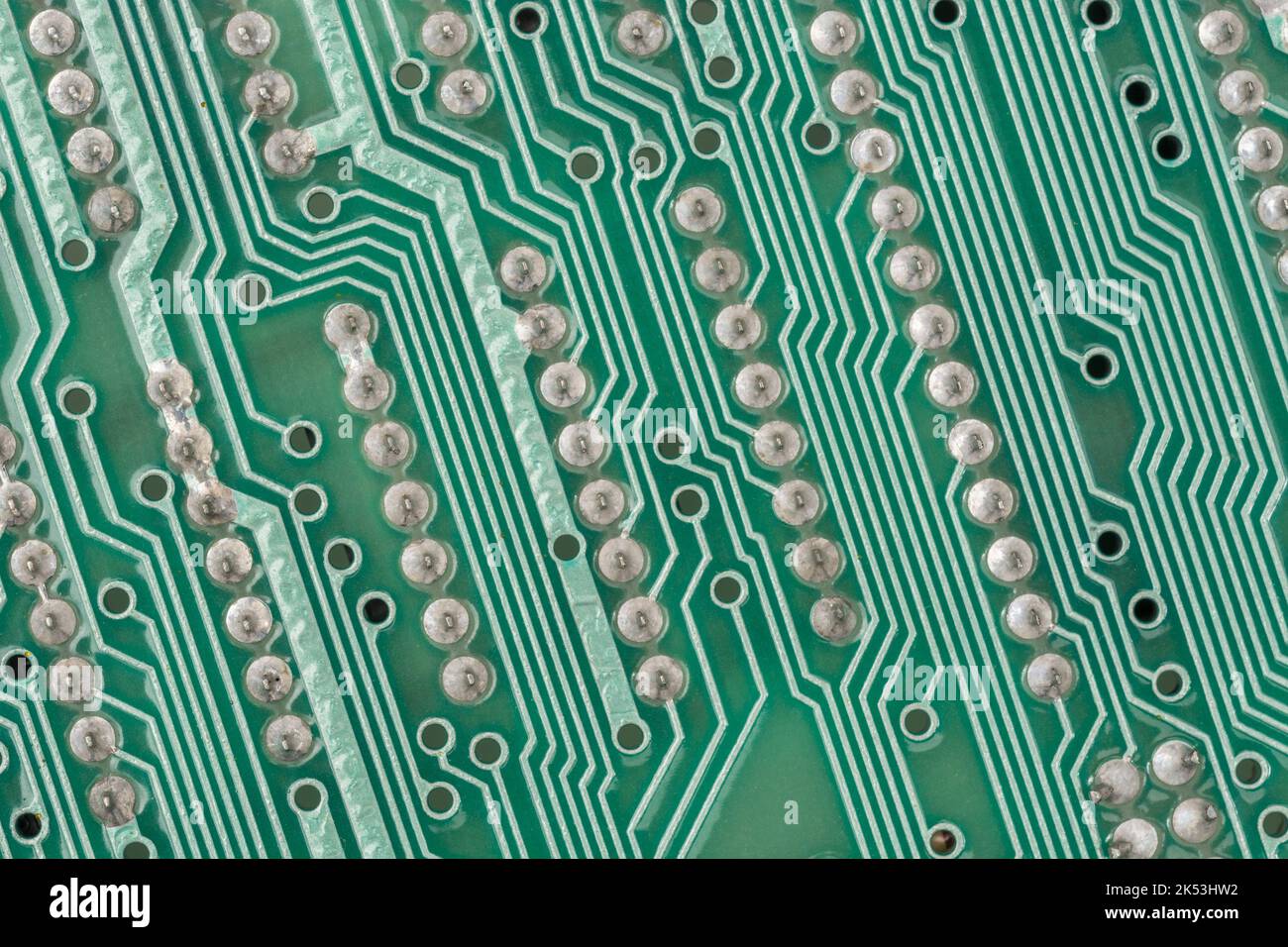 Green PCB motherboard of 1982 Sinclair ZX Spectrum [Issue Two 16k]. For ...