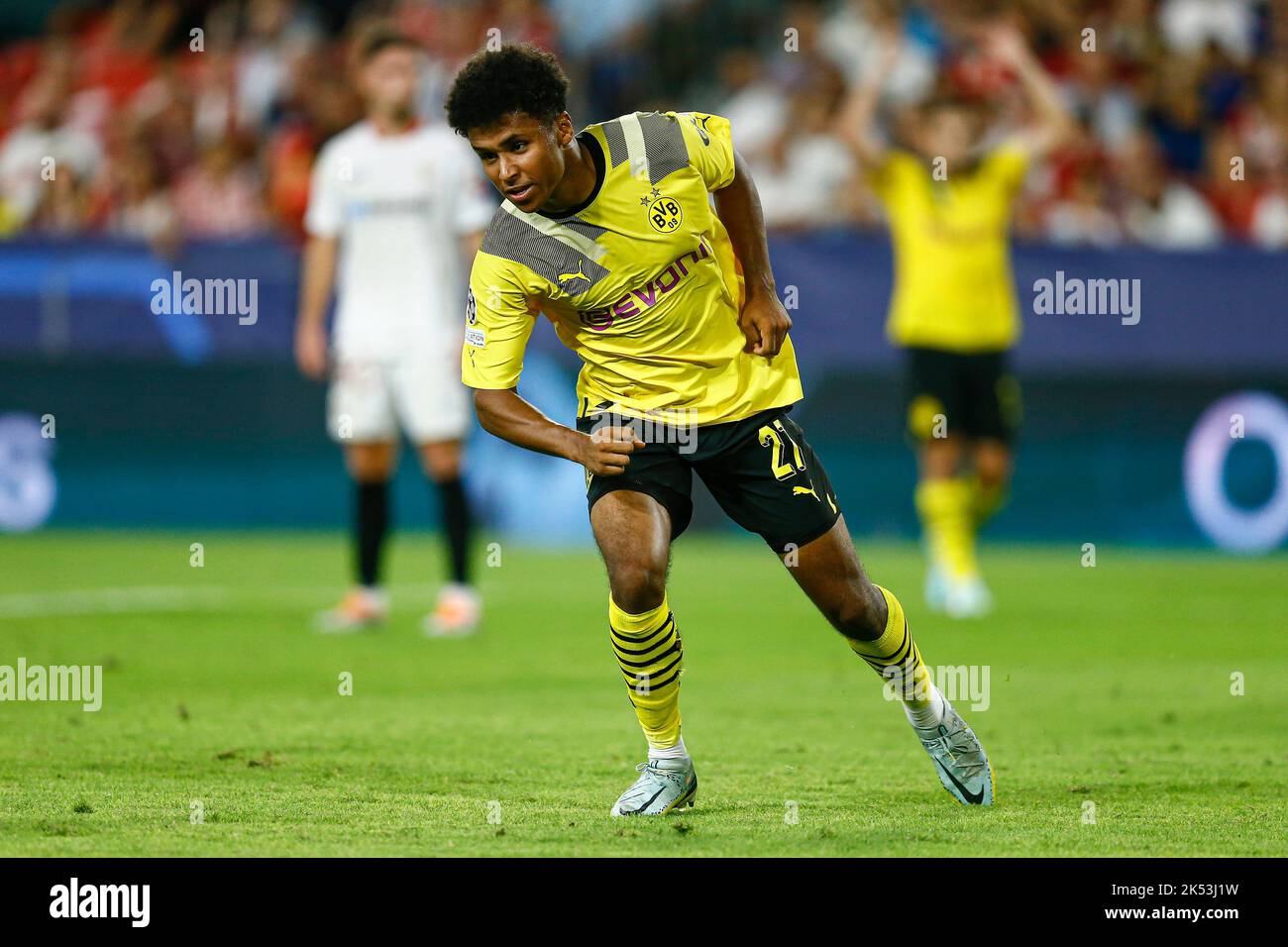 Karim Adeyemi of Borussia Dortmund during the UEFA Champions League ...