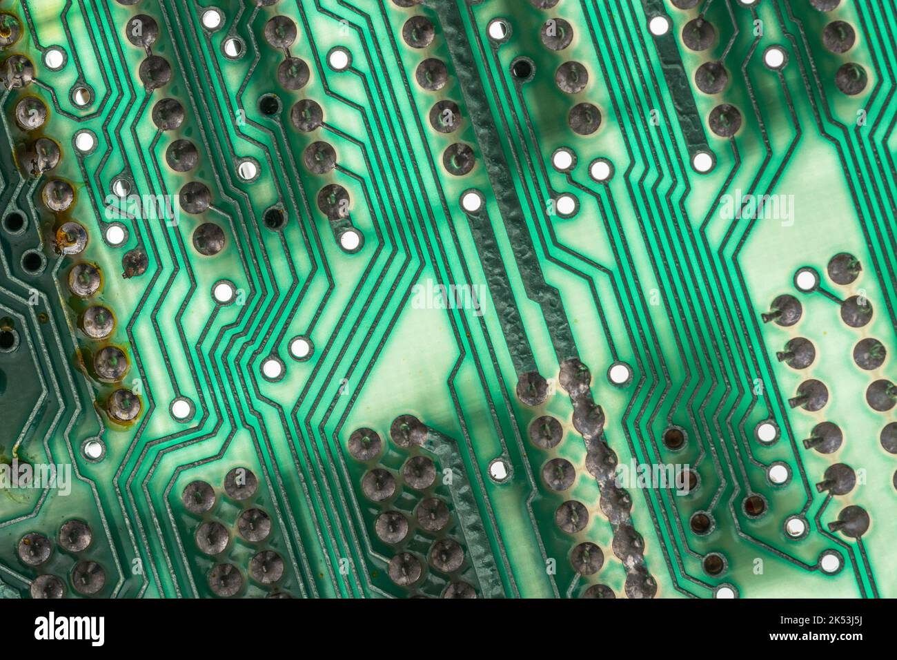 Green PCB motherboard of 1982 Sinclair ZX Spectrum [Issue Two 16k]. For ...