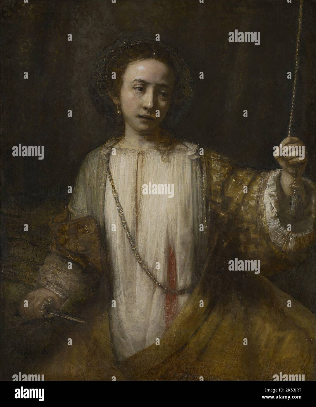 Lucretia, 1666, Painting by Rembrandt Stock Photo - Alamy