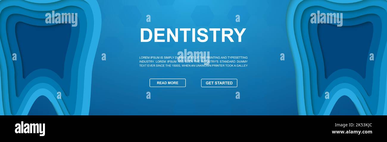 Tooth paper cut symbol for head promotion banner. Horizontal paper cut ...