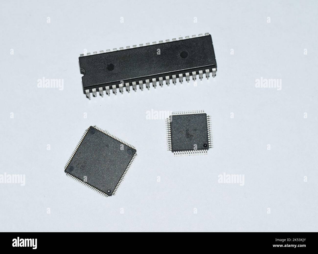 microprocessor and semiconductors on a white background, symbol picture ...