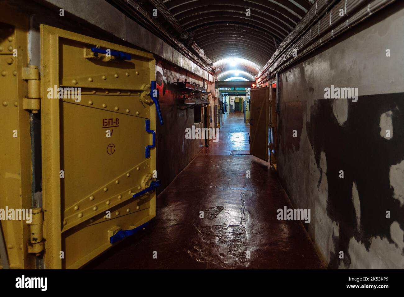Tunnel of Soviet bunker, battery command post, echo of Cold War Stock ...