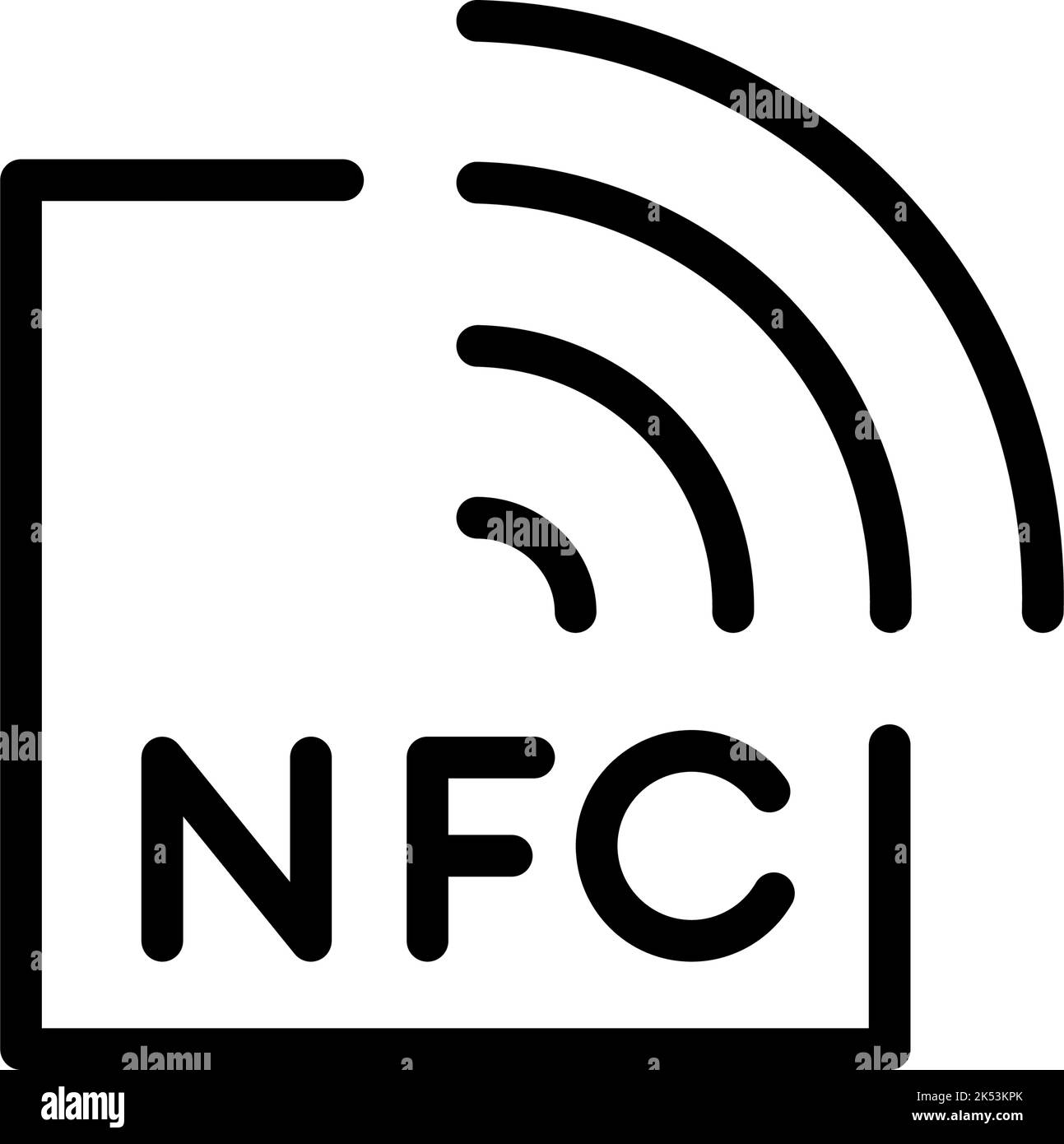 NFC black icon. Contactless payment sign. NFC payments symbol Stock Vector Image & Art - Alamy