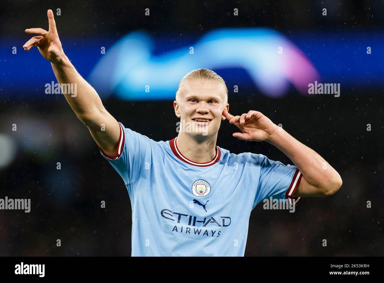 Manchester, UK. 05th Oct, 2022. Erling Haland of Manchester City ...