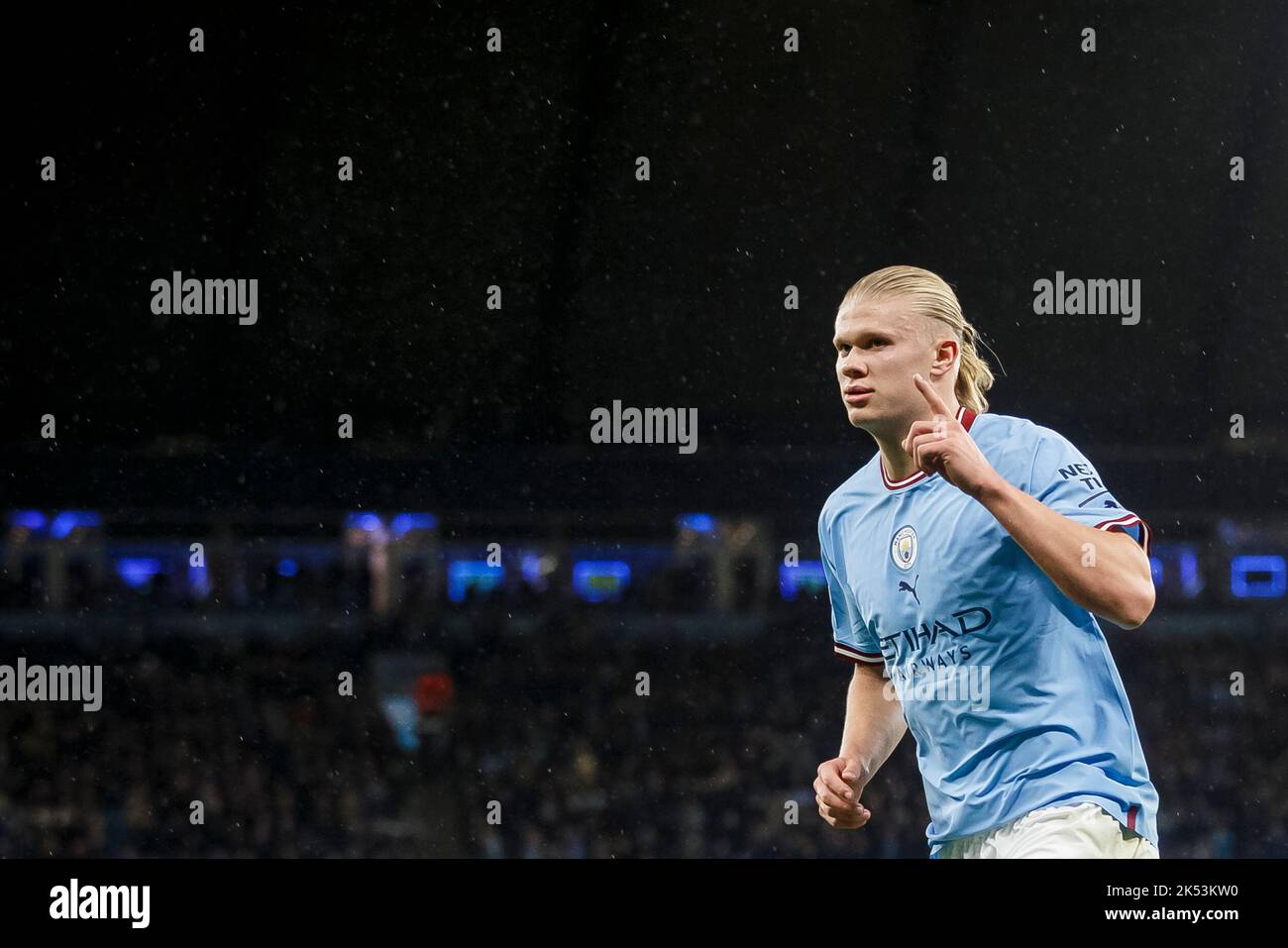 Manchester, UK. 05th Oct, 2022. Erling Haland of Manchester City ...