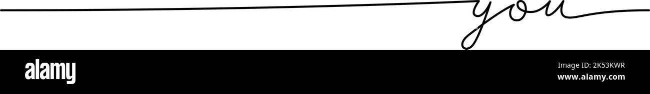 You word - continuous one line with word. Minimalistic drawing of phrase illustration Stock ...