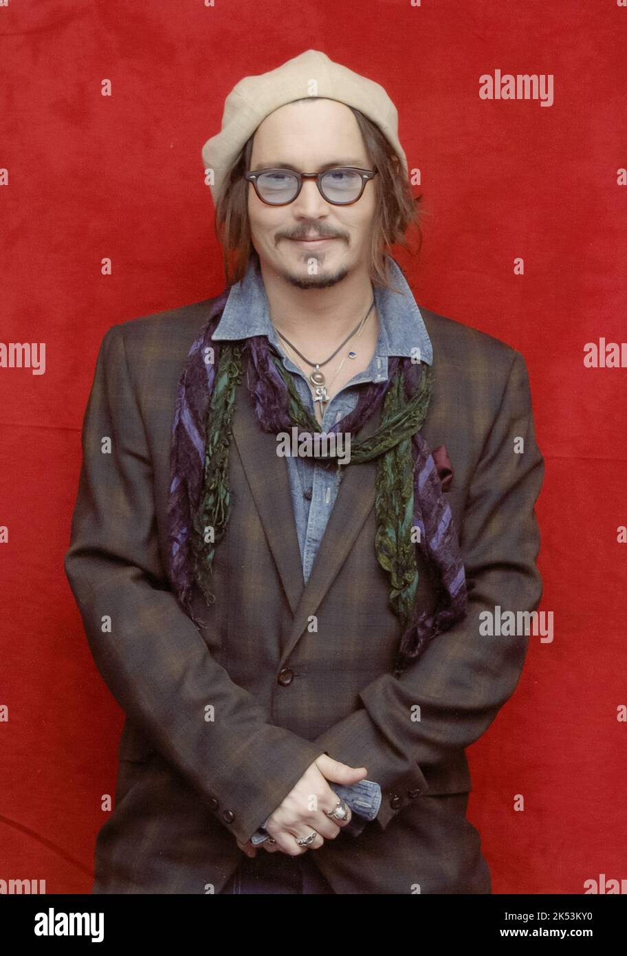 Retro celebrity portraits - Johnny Depp, circa 2007. For Editorial Use Only - No Tabloids. File ...