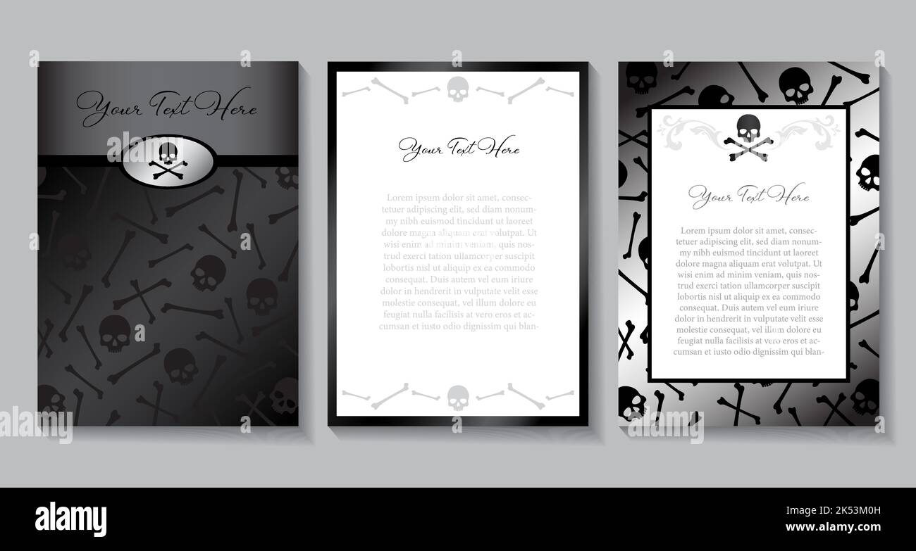 A set of card designs with skulls and bones Stock Vector Image & Art ...