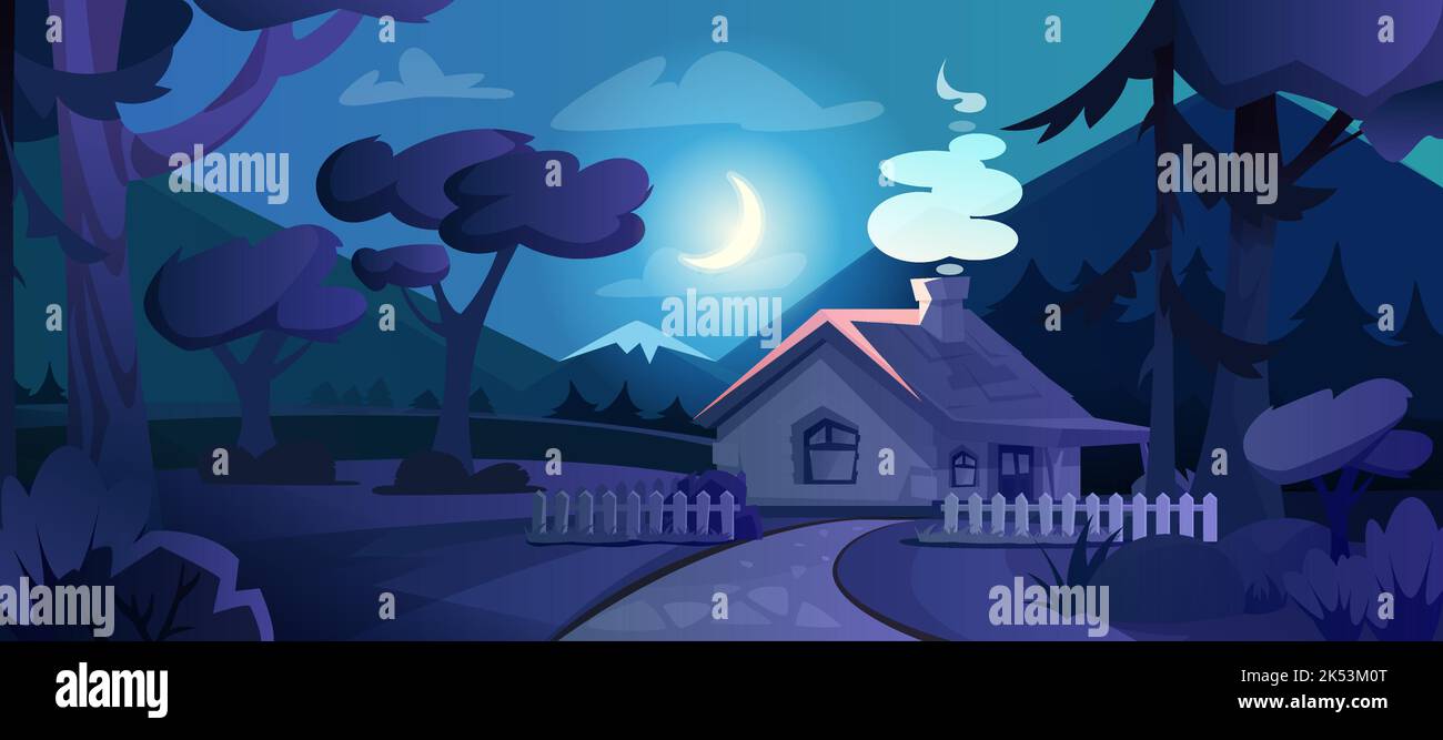 Night nighttime farm Stock Vector Images - Alamy