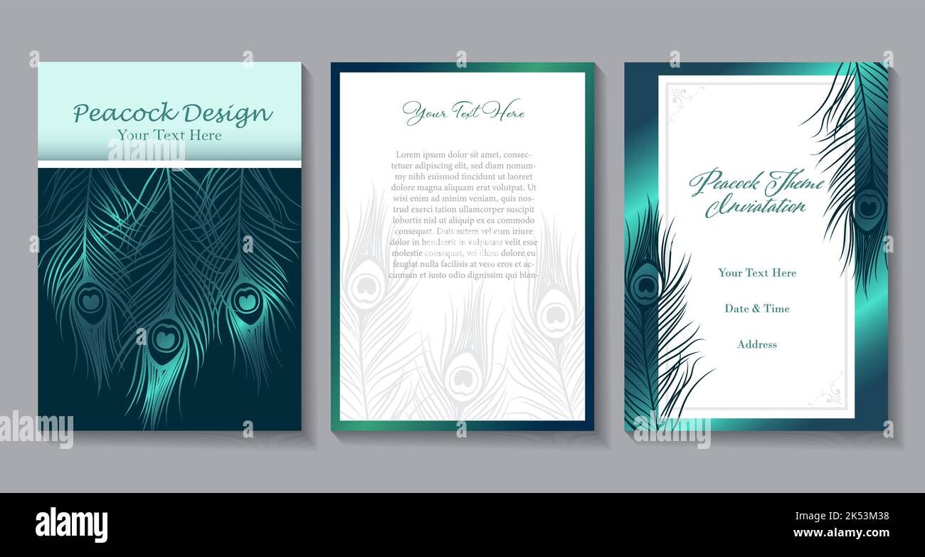 A set of peacock card designs Stock Vector Image & Art - Alamy
