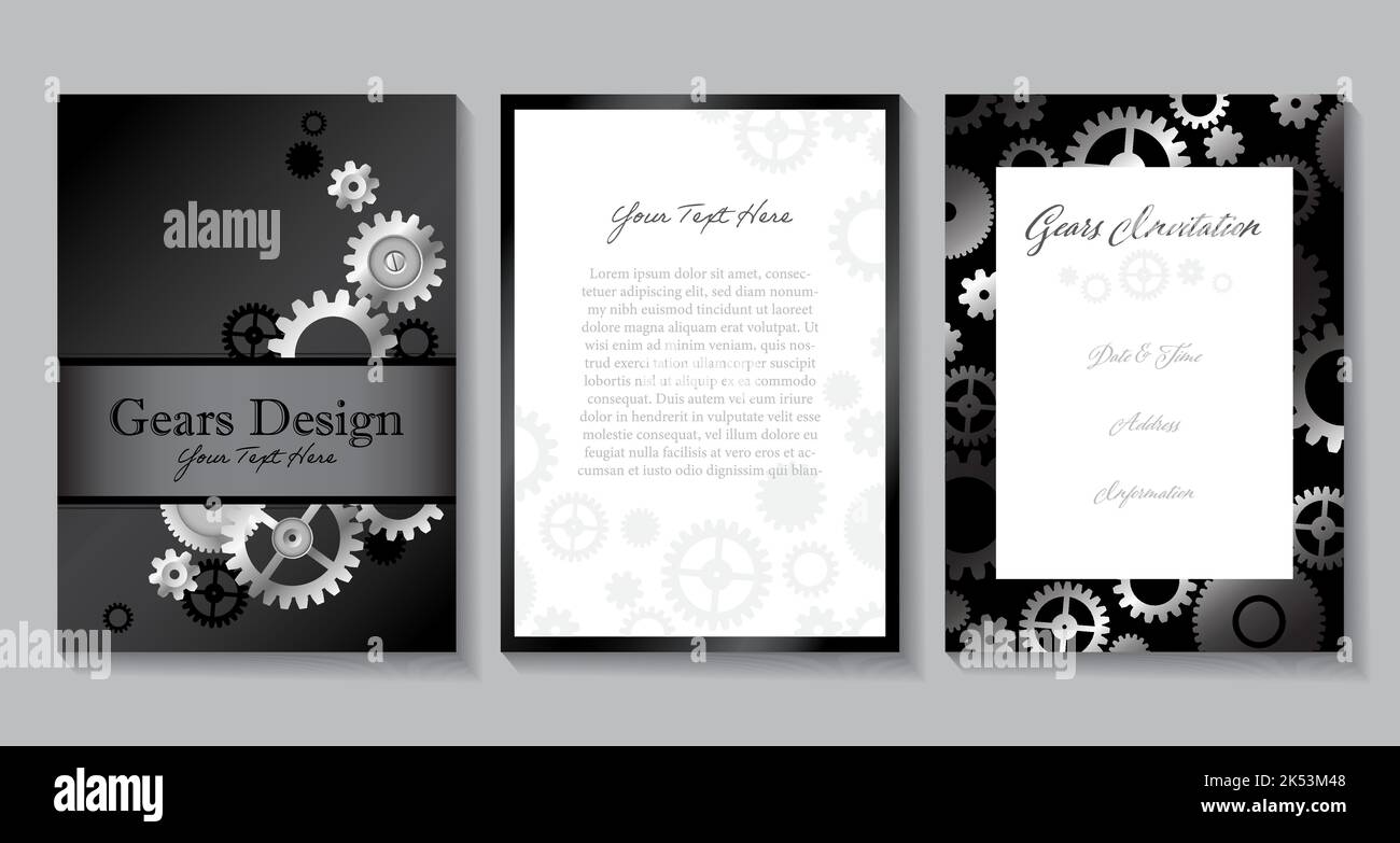 A set of gear card designs Stock Vector Image & Art - Alamy