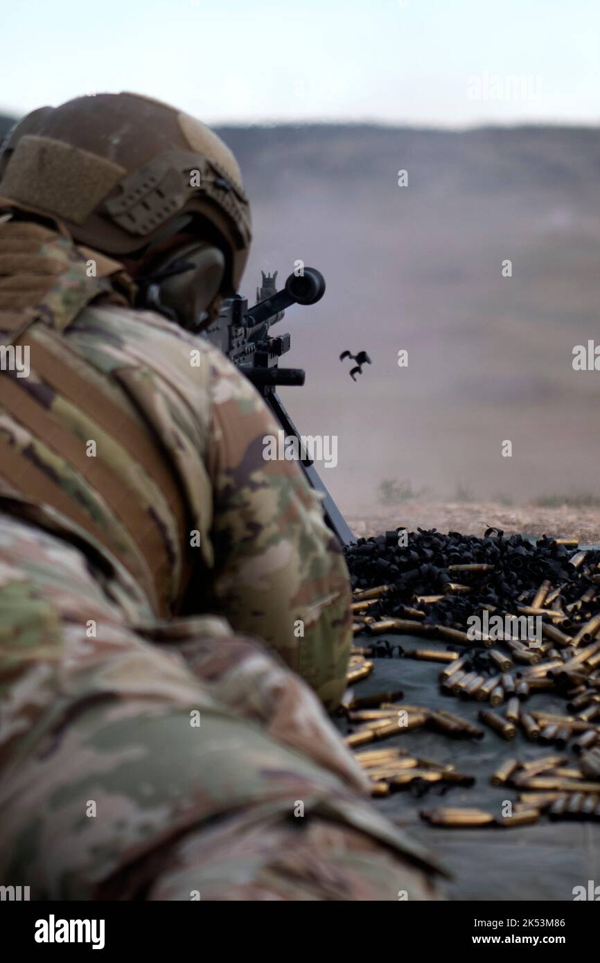 U.S. Air Force Airman First Class Blaine Hale, student, sends bullets ...