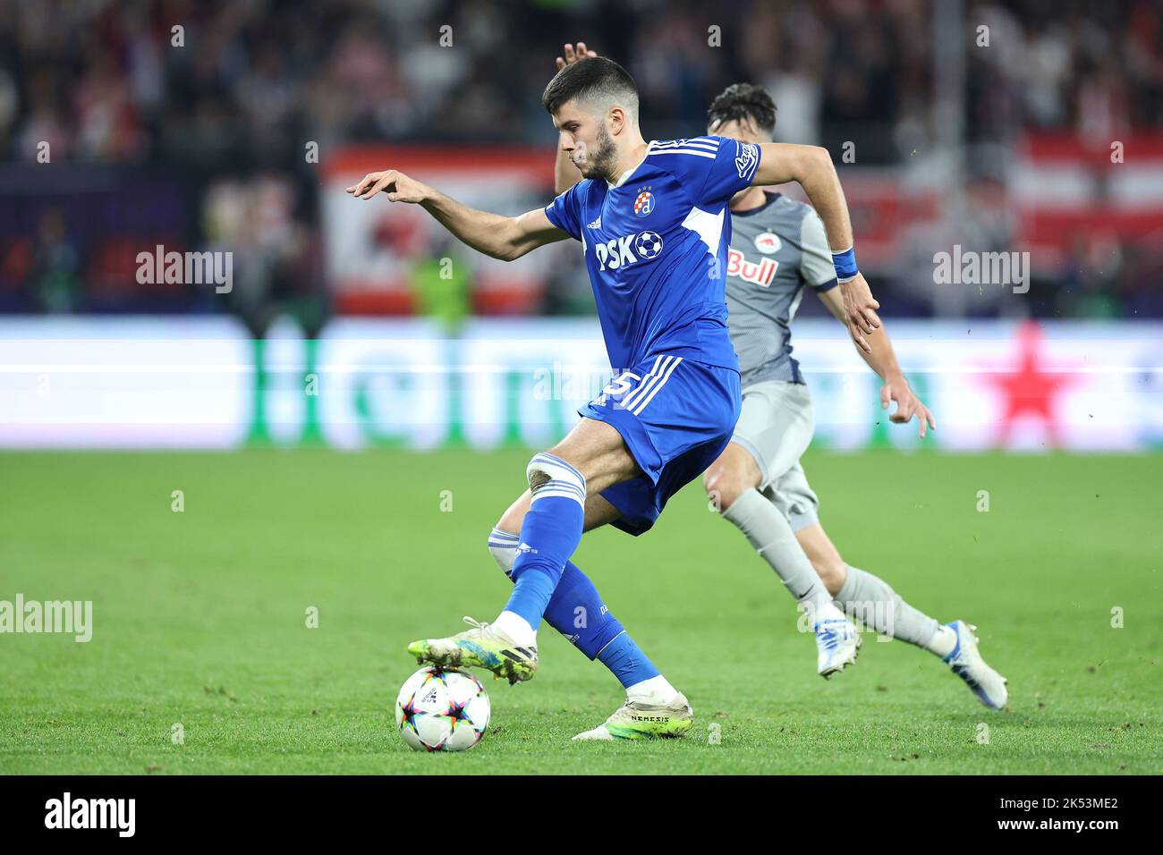 SALZBURG, AUSTRIA - OCTOBER 05: Dino Peric of GNK Dinamo Zagreb ...