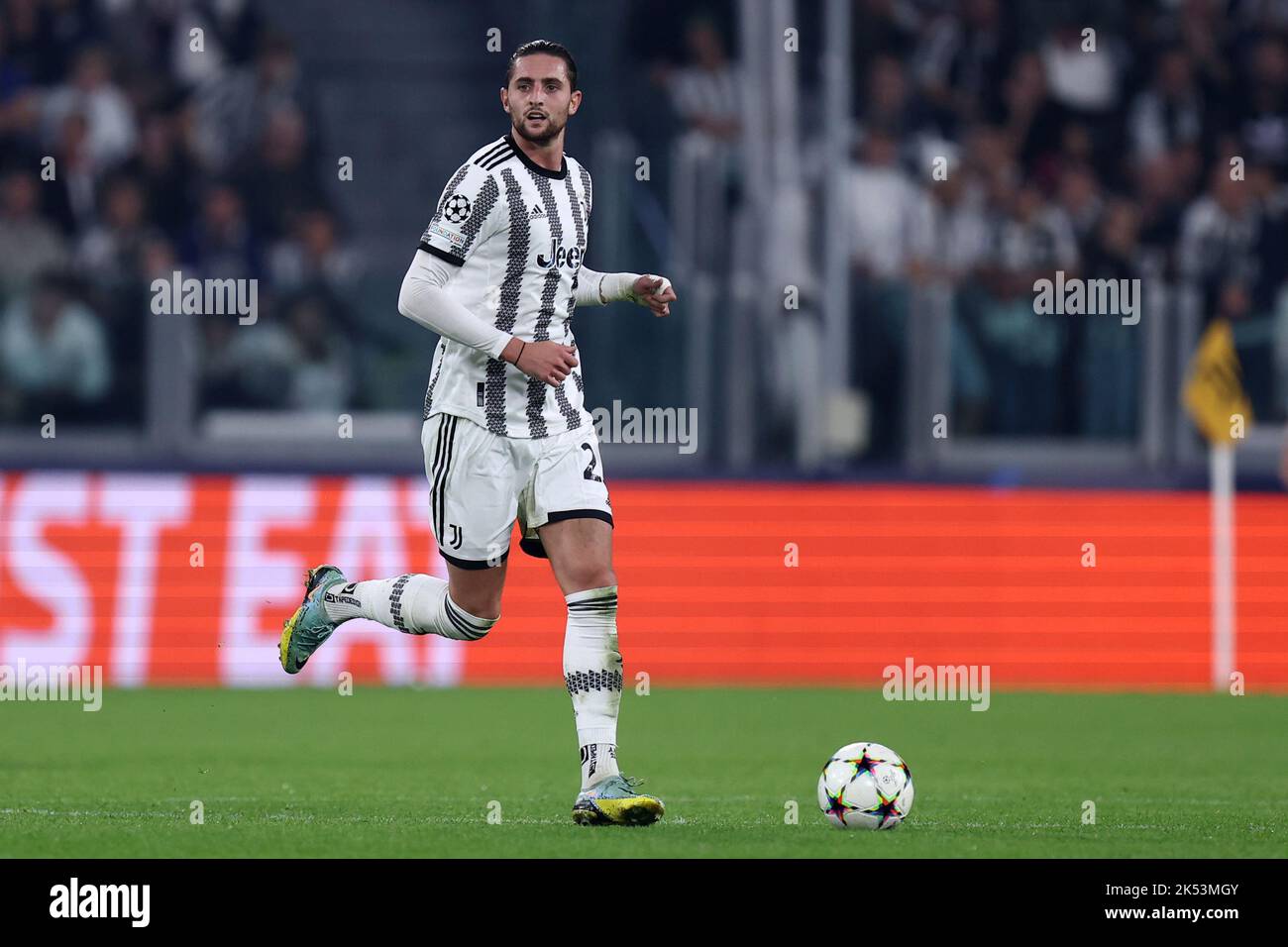Turin, Italy . October 5, 2022, Adrien Rabiot of Juventus Fc controls ...