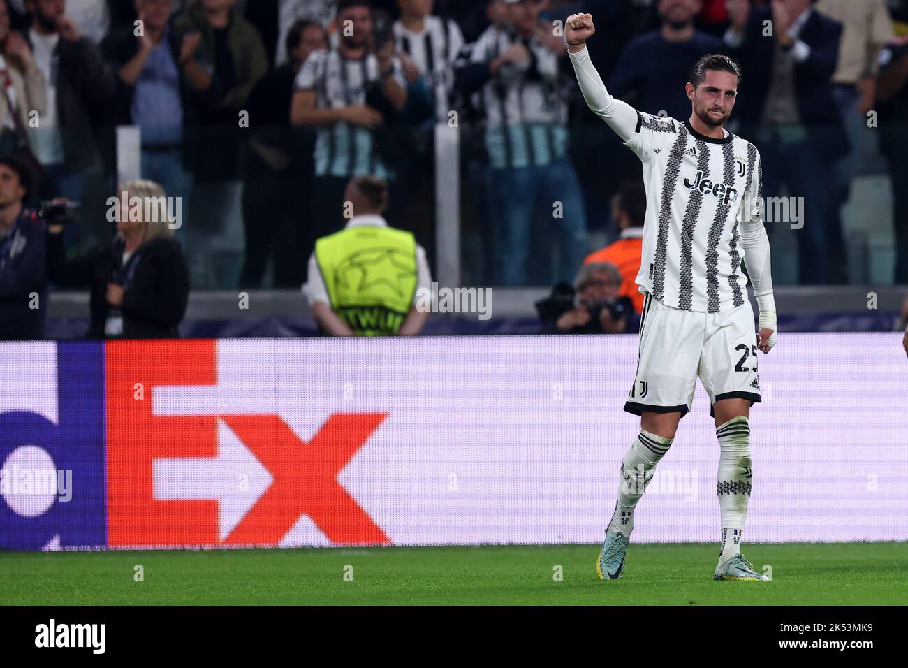 Turin, Italy . October 5, 2022, Adrien Rabiot of Juventus Fc celebrates ...