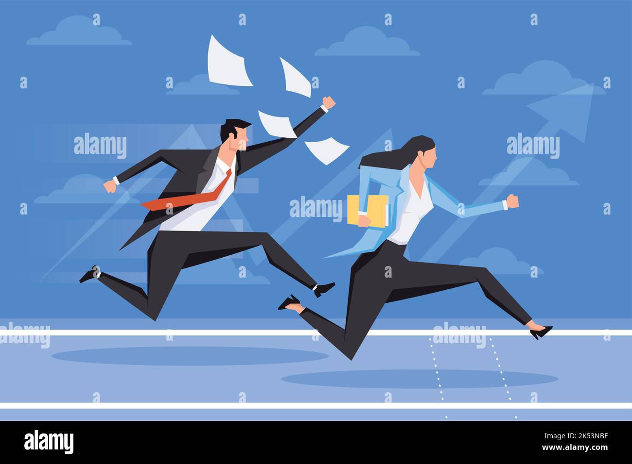 business couple running workers characters Stock Vector Image & Art - Alamy