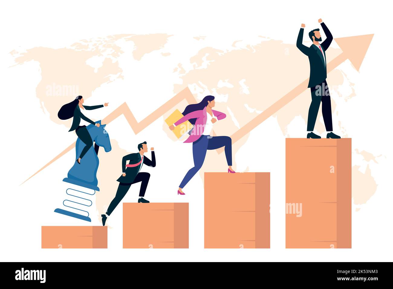 business persons in statistics bars characters Stock Vector Image & Art ...