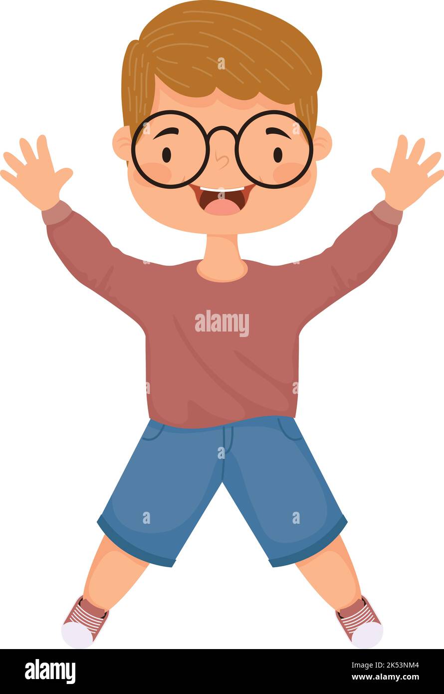 little boy wearing eyeglasses character Stock Vector Image & Art - Alamy