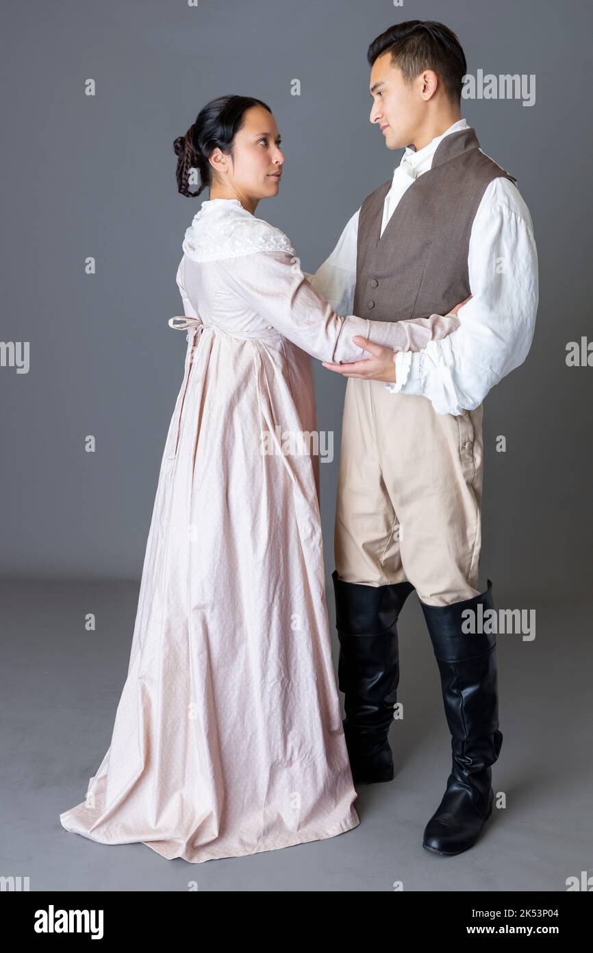 A romantic Regency period couple Stock Photo - Alamy