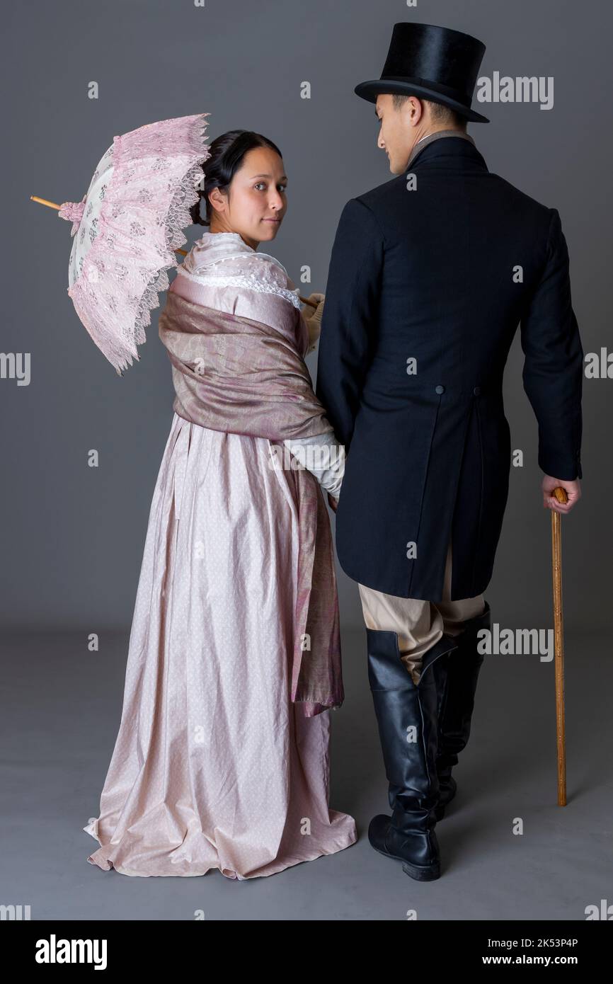 A romantic Regency period couple Stock Photo - Alamy