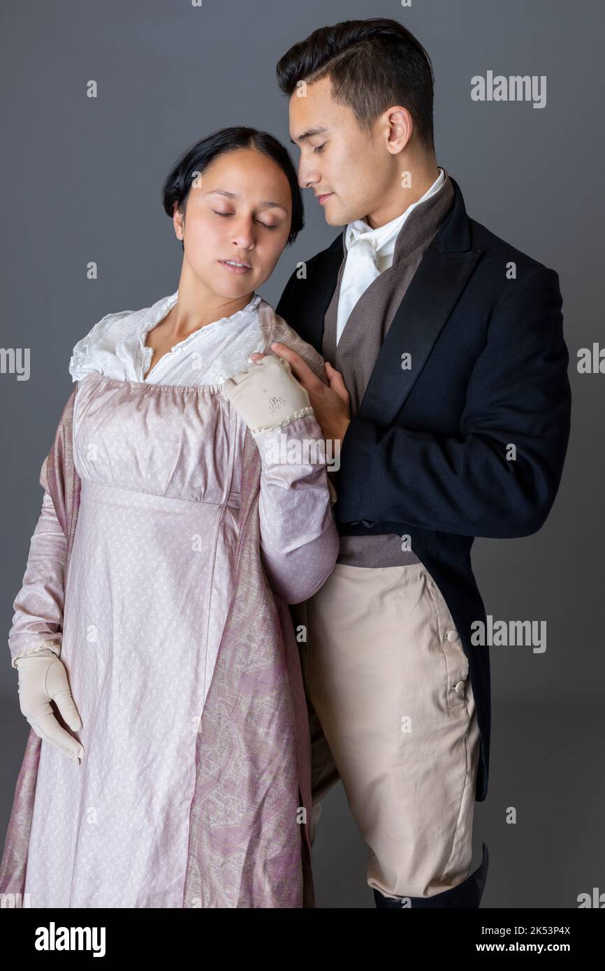 A romantic Regency period couple Stock Photo - Alamy