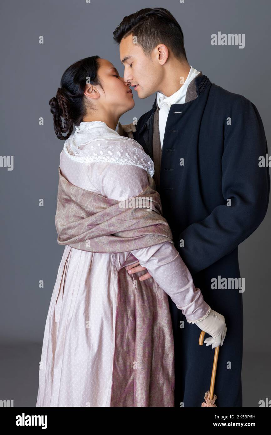 A romantic Regency period couple Stock Photo - Alamy