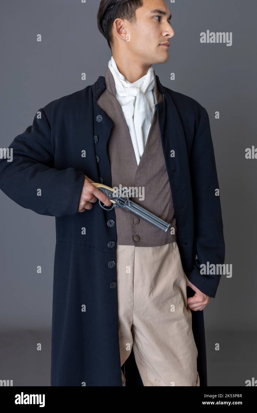 A handsome Regency period gentleman with dark hair Stock Photo - Alamy