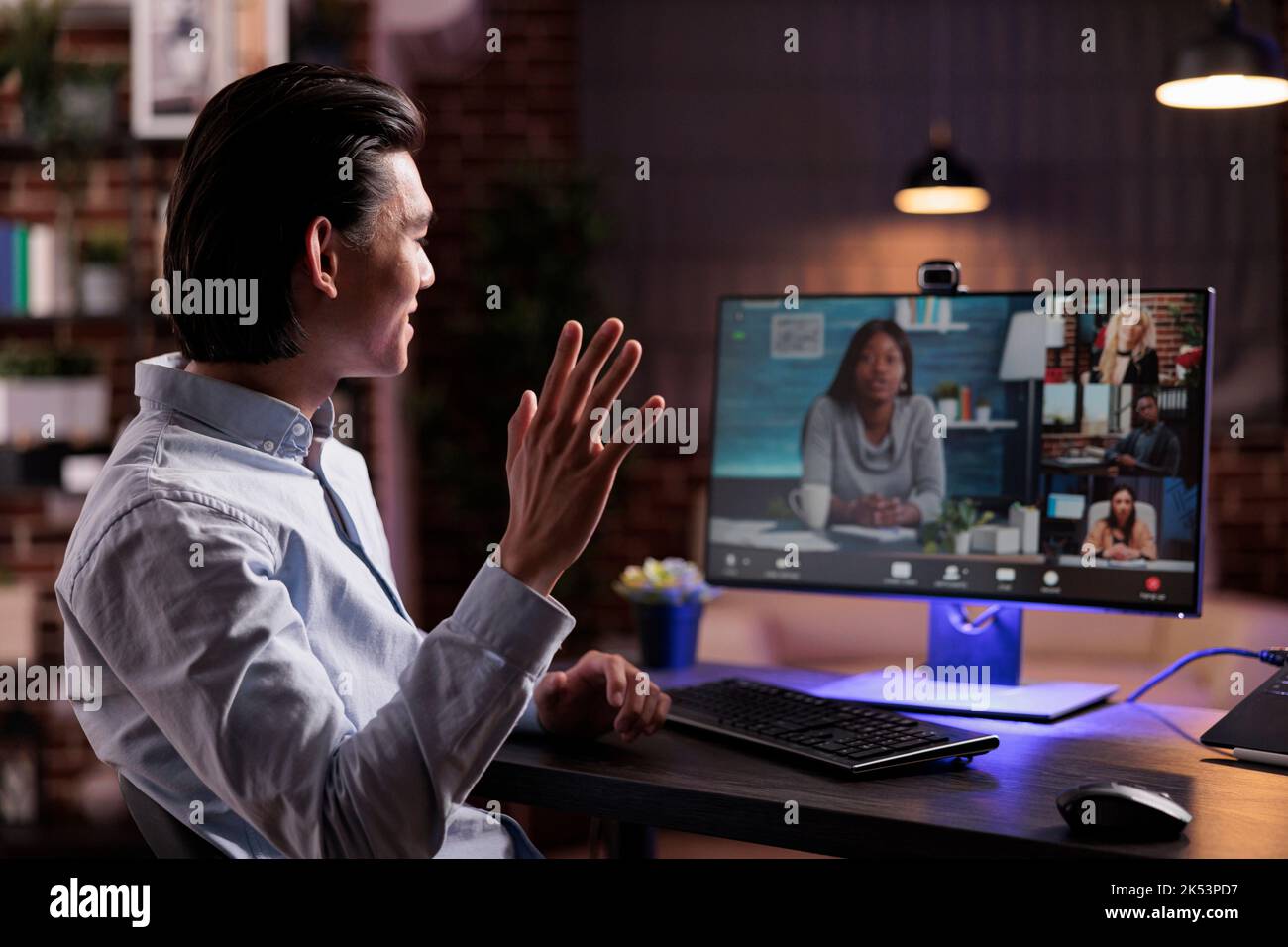 Asian office telework hi-res stock photography and images - Alamy