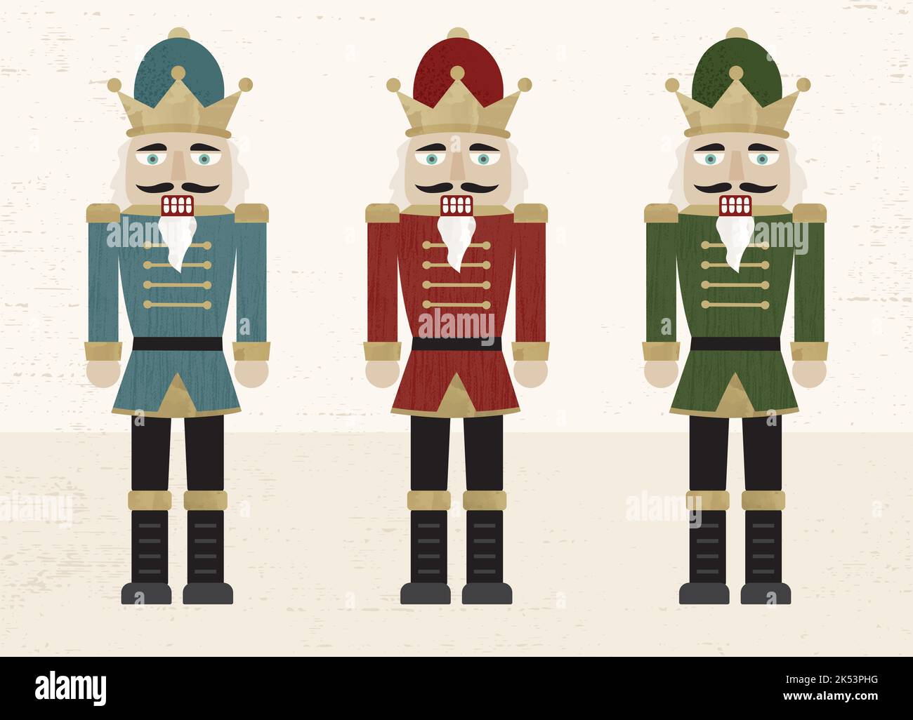 A set of textured nutcrackers in a cut paper style Stock Vector Image ...