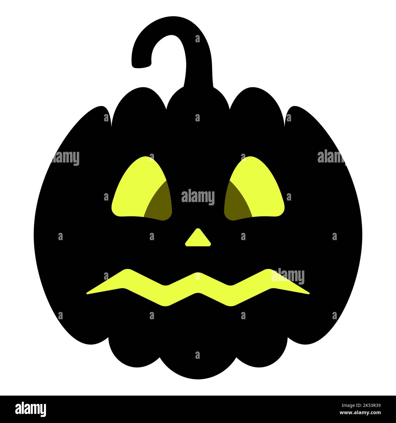 Pumpkin. Silhouette. Frightened facial expression. Vector illustration ...