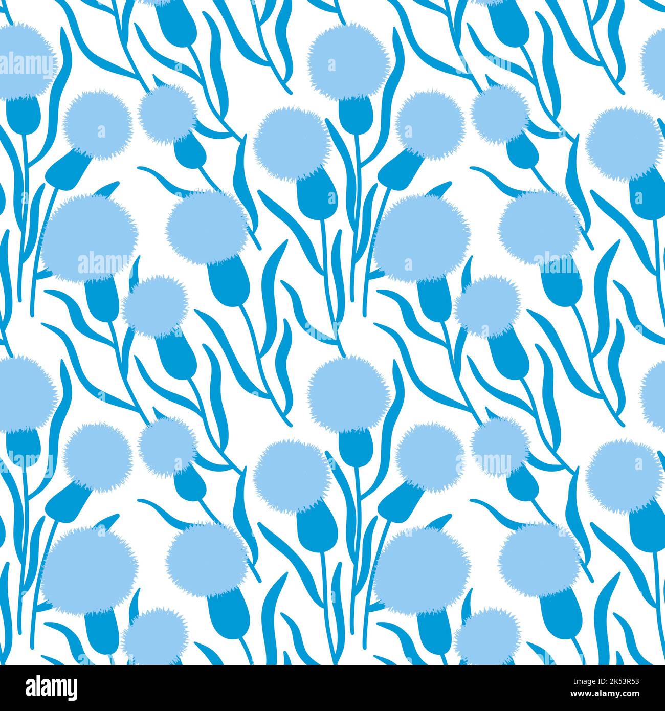 Floral summer seamless wild flower fluffy pattern for wrapping paper ...