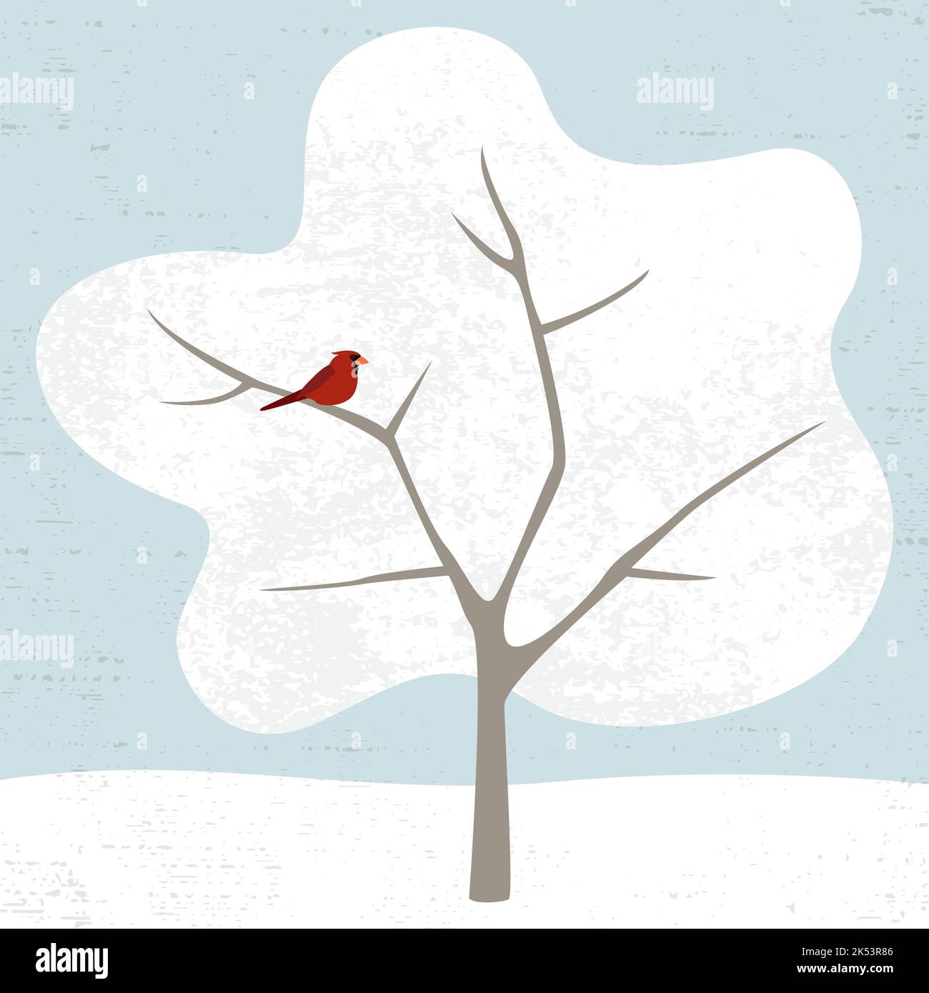 Male cardinal in tree Stock Vector Images - Alamy