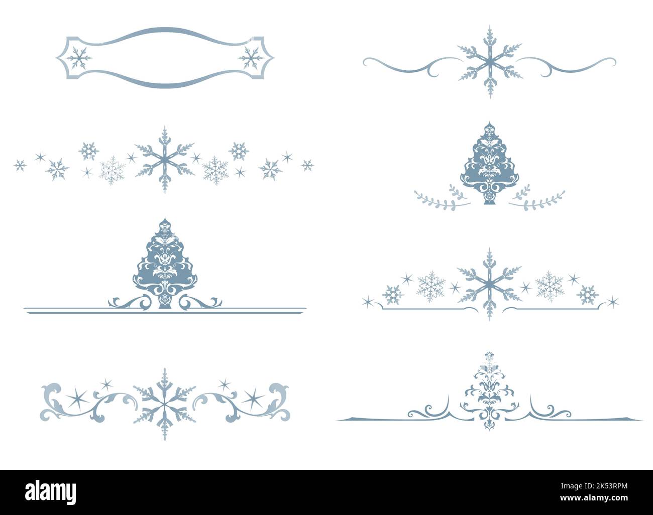 A set of winter holiday embellishments and dividers Stock Vector Image ...