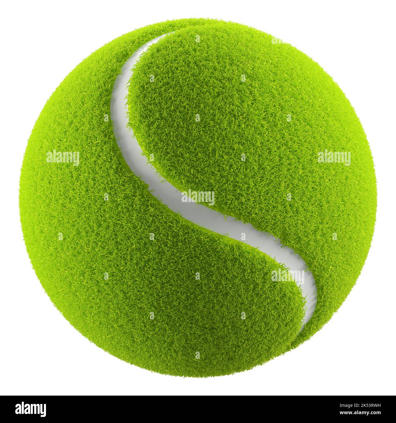 green tennis ball isolated on a white background. 3d rendering Stock ...