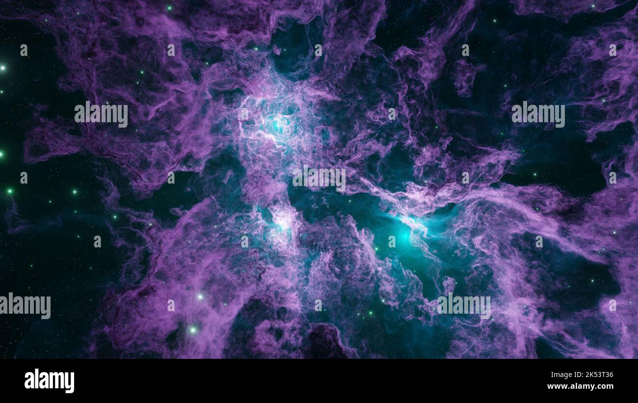 purple nebula background. Outer space, cosmic landscape. 3d rendering ...