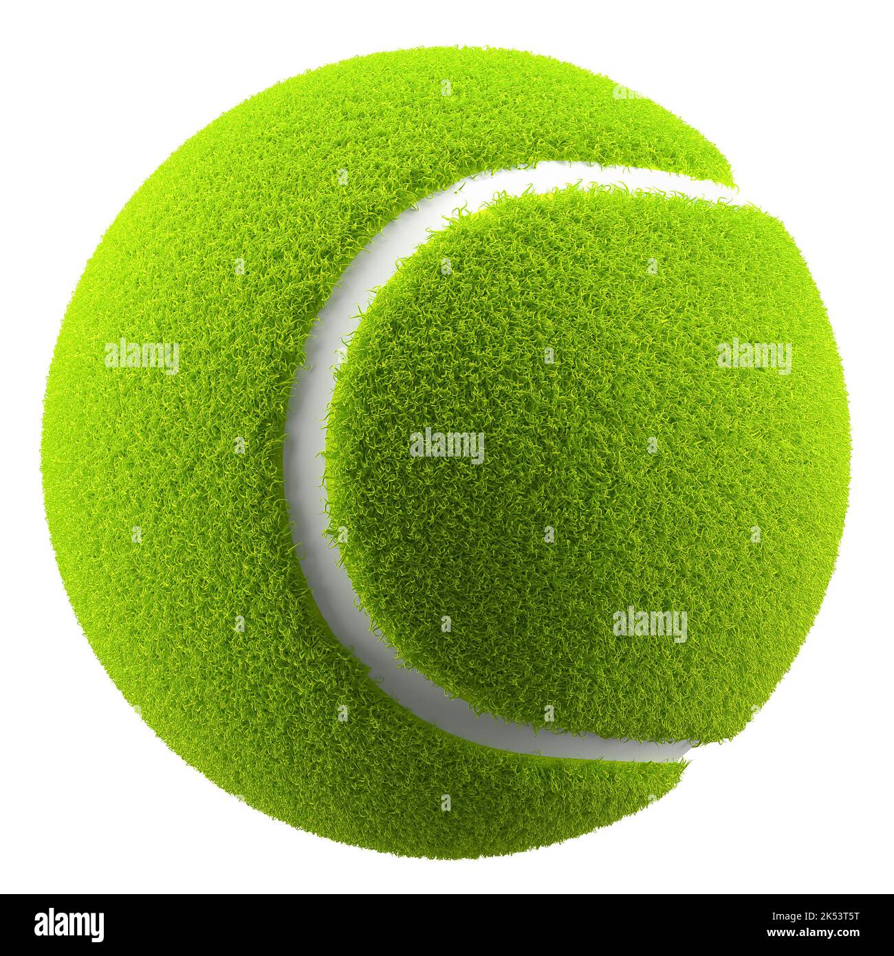green tennis ball isolated on a white background. 3d rendering Stock ...
