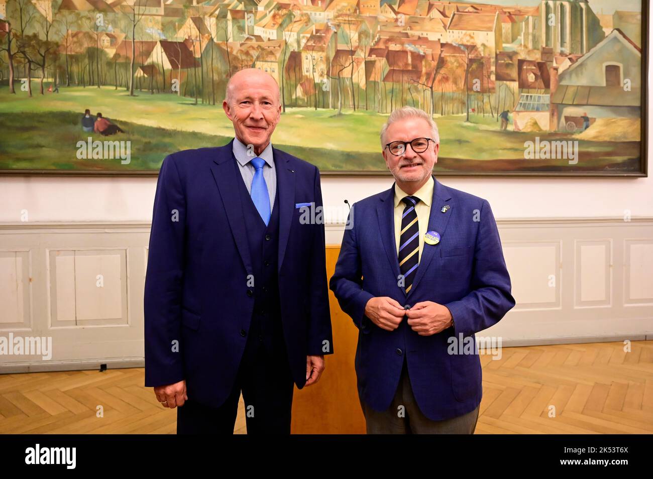 Im Bild: Walter Spindler und Michael Gahler. Empfang des Bundeskongress ...